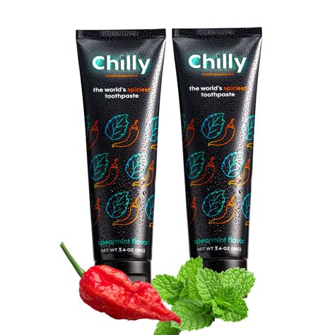 Chilly Spicy Whitening Toothpaste With Natural Spearmint And Ghost Pepper Flakes Sls Free Pack