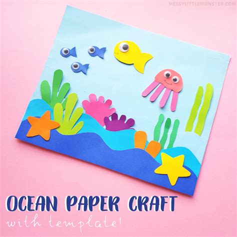 Cute Ocean Paper Craft Template Included Messy Little Monster