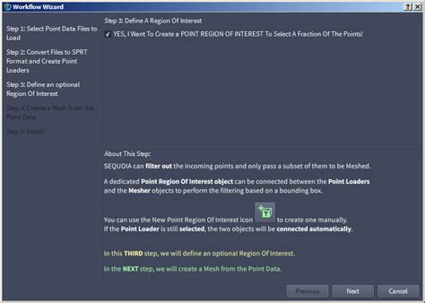 Workflow Wizard Dialog — Sequoia 1027 Documentation