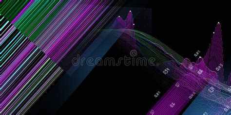 Abstract Background With Virtual Screen Data And Blurred Lines Visual Presentation Of Data Grid
