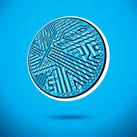 Vector Abstract Technology Illustration With Circular Circuit Bo Stock Vector Illustration Of