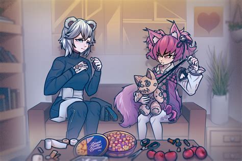 Shamare Morte And Misha Arknights Drawn By Magicstarfriends Danbooru