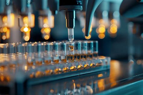 Automated Liquid Handling In Laboratory Stock Illustration