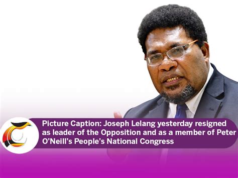 Lelang Resigns As Opposition Leader Post Courier