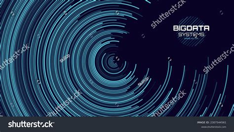 Big Data Visualization Circular Concentric Lines Stock Vector Royalty Free 2307544561