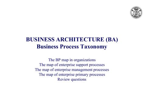 Business Architecture Ba Business Process Taxonomy