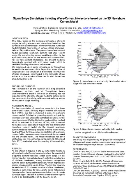 Pdf Storm Surge Simulations Including Wave Current Interactions Based On The 3d Nearshore