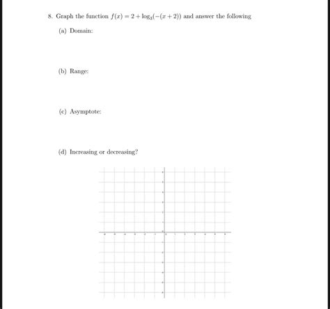 solved 8 graph the function f x 2 log3 − x 2 and answer