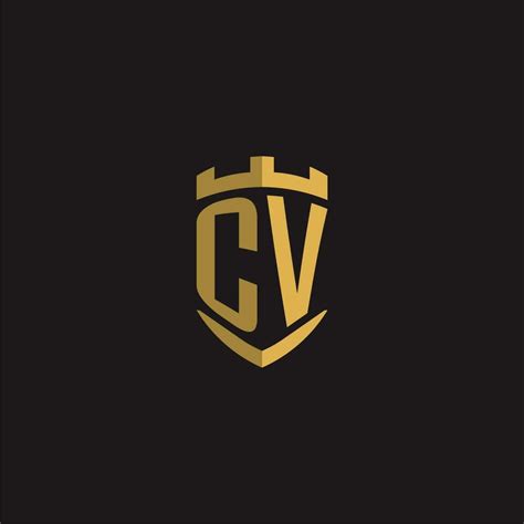 Initials Cv Logo Monogram With Shield Style Design 27623327 Vector Art