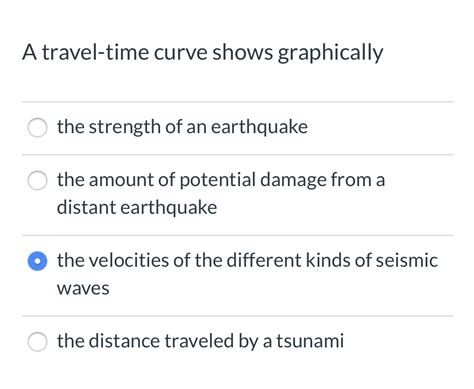 solved a travel time curve shows graphically the strength of