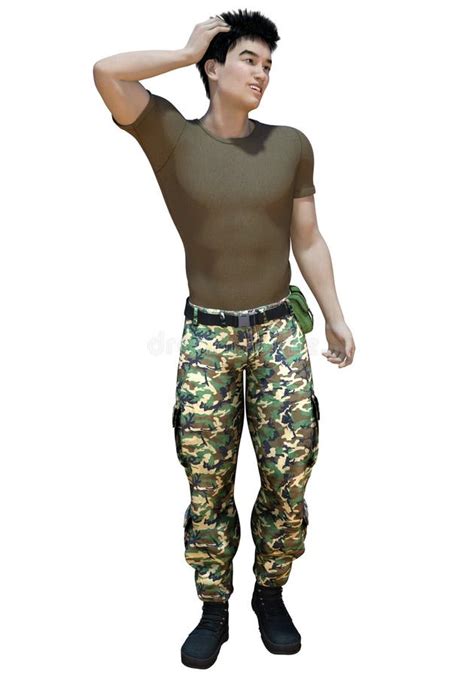 Handsome Soldier Stock Vector Illustration Of Camouflage 47161364