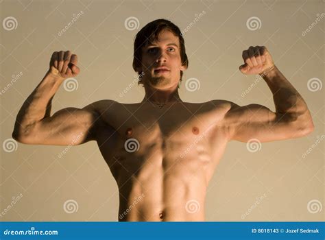Pose Of Bodybuilder Stock Image Image Of Light Power 8018143