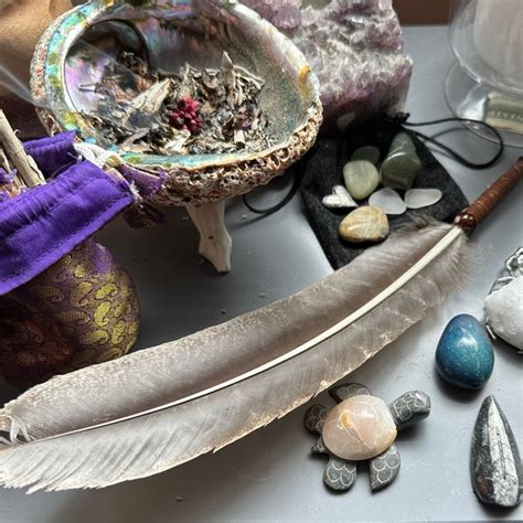 8 10 Smudge Feather Wand Prayer Ceremony Ritual Spiritual Saging