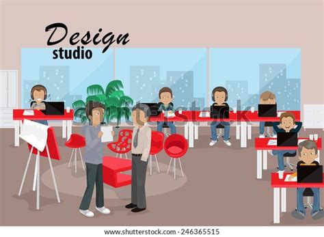 Graphic Design Classroom Vector Illustration Graphic Stock Vector