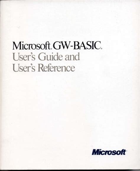 Microsoft Gw Basic Users Guide And Users Reference Manual