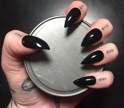 Black Stiletto Nails Full Set