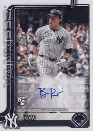 Ben Rice 2025 Topps 337 Flagship Real One Autographs Price Guide