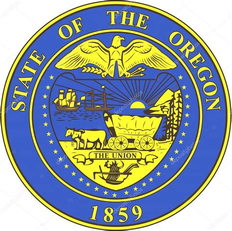 State Of Oregon Logo Great Seal Of The State Oregon Vintage Royalty