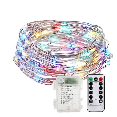 Outdoor String Lights 100led 33ft Battery Operated Led Rope Lights With