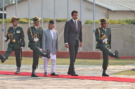 Guard Of Honour For Qatari King At Airport Photos Onlinekhabar