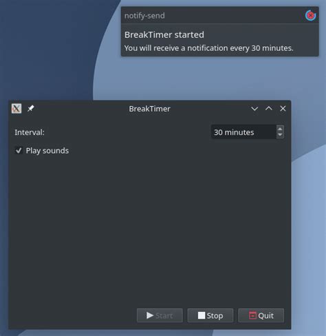 breaktimer a small application that regularly notifies you to take a