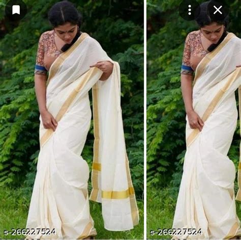 Plain Kerala Cotton Saree 65m With Blouse Piece At ₹ 600piece In Nadia