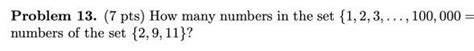 Solved Problem 13 7 Pts How Many Numbers In The Set {1