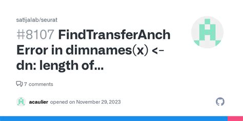 Findtransferanchors Error In Dimnamesx