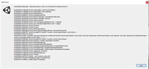 Constant Crashes Checkdisalowallocation Unity Engine Unity