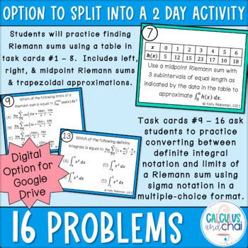 Calculus Riemann Sums By Calculus And Chai TPT