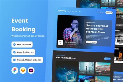 Eventify Event Booking Landing Page V1 Graphic By Twinletter