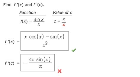 Solved Find F X And F C Function Value Of C F X Chegg