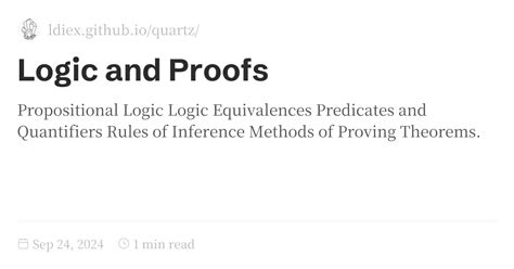 Logic And Proofs