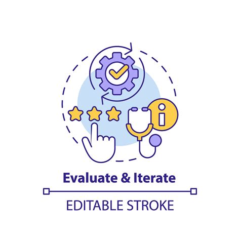 2d Editable Multicolor Icon Evaluate And Iterate Concept Isolated Vector Health