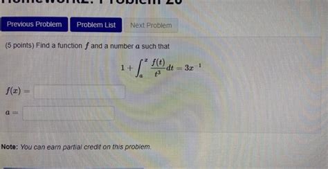 Solved 5 Points Find A Function F And A Number A Such