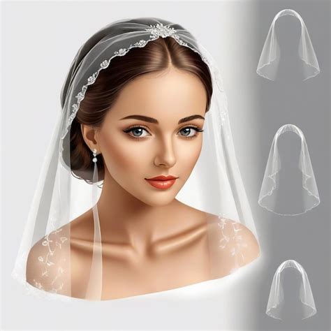 Wedding Veil Vector Set White Background Isolated Premium Ai Generated Vector