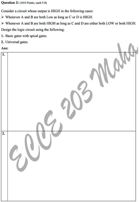 Solved Question 3100 Pointseach 50 Consider A Circuit Whose Output