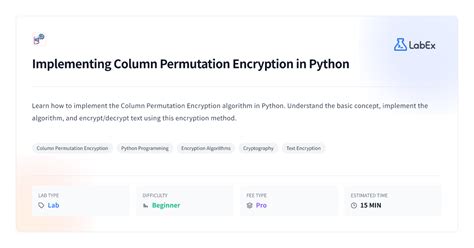 Column Permutation Encryption Python Programming Encryption Algorithms Labex