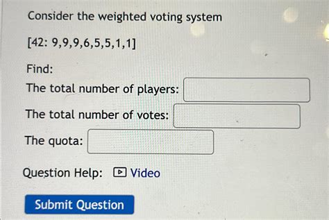 Solved Consider The Weighted Voting System ﻿[42