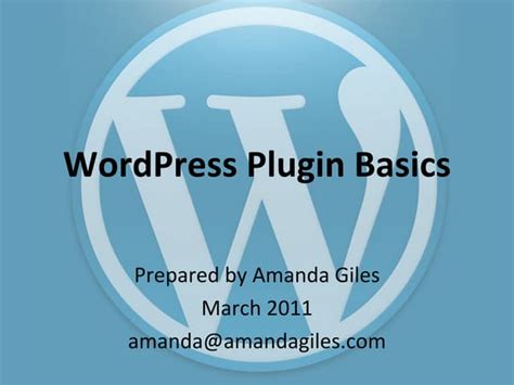wordpress plugin basics ppt