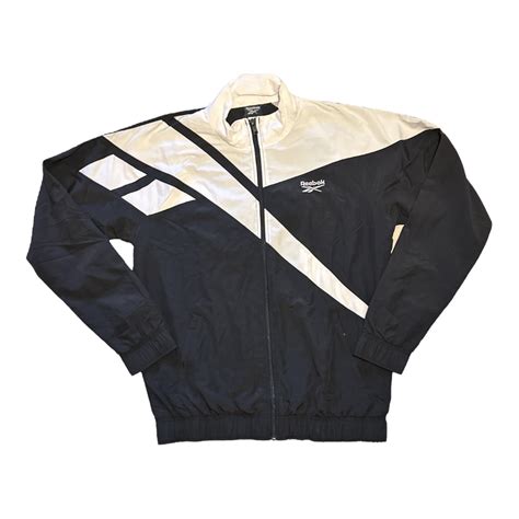 Reebok Mens Embroidered Logo Classics Lightweight Woven Track Jacket