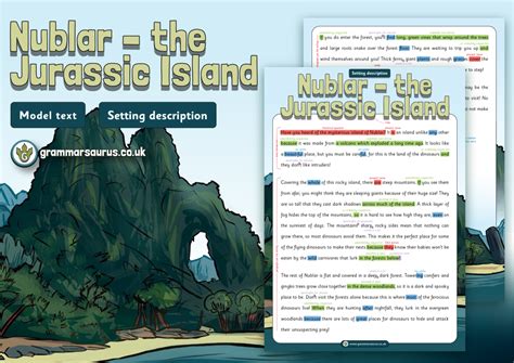 Year 2 Model Text Setting Description Nublar The Jurassic Island Grammarsaurus