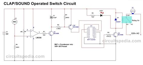Clap Switch Circuit Diagram Clap On Clap Off Relay Switch