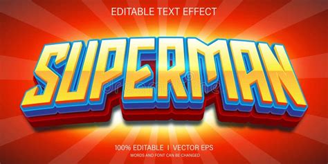 Superman Vector Text Effect With Modern Style Design Stock Vector