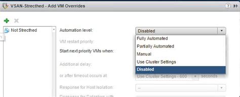 how to disable drs for a vm using vm overrides option