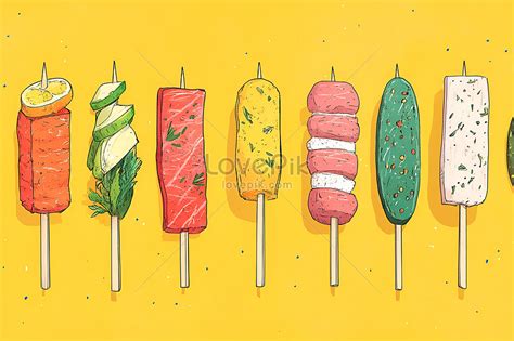 다채로운 만화 바베큐 일러스트 무료 다운로드 Lovepik