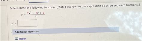 Solved Differentiate The Following Function Hint First