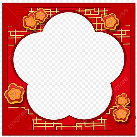 구정 종이 일러스트 컷 꽃 프레임 축제 신춘 중국 스타일 Png 일러스트 및 Psd 이미지 무료 다운로드 Pngtree