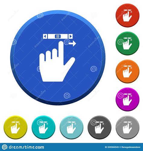 Left Handed Scroll Right Gesture Beveled Buttons Stock Vector Illustration Of Cursor