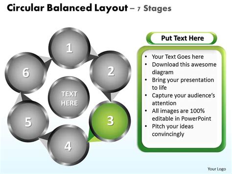 Circular Balanced Layout Stages Powerpoint Diagrams Presentation Slides Graphics